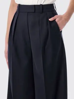 ANINE BING Stretch Cotton Wide-leg Trousers