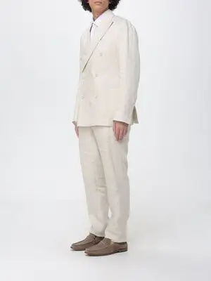 LARDINI Double-breasted Linen Blend Dress