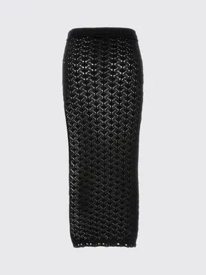 Blumarine High-waisted Crochet Maxi Skirt With Side Slit