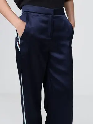 Off-White Satin Straight Trousers