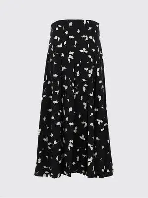 ALYSI Printed Cotton Skirt - Black
