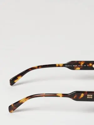Miu Miu Triangular Frame Acetate Sunglasses With Contrast Logo - Multicolor