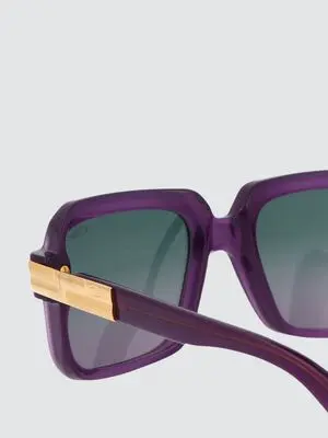 Cazal Rectangular Sunglasses In Purple Acetate With Gradient Lenses