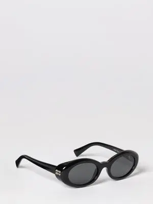 Miu Miu Oval Tortoiseshell Acetate Sunglasses - Black