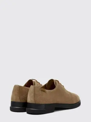 Camper Suede Derby Shoes With Low Heel - Brown