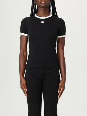 COURREGES Logo T-shirt - Black