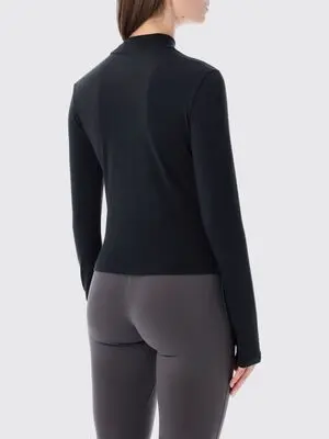 Nike Stretch Cotton Blend High Neck Long Sleeve Top - Black