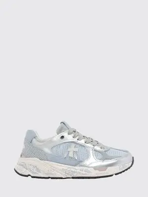 Premiata Mased Laminated Leather And Nylon Sneakers - Blue