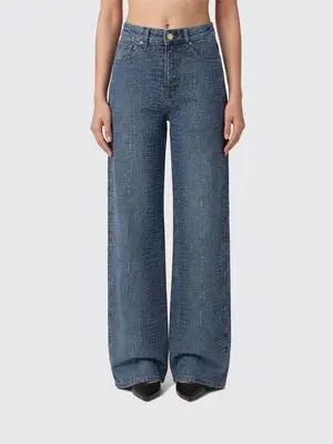 SELF-PORTRAIT Crocodile Print Wide-leg Denim Jeans - Multicolor