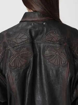 GOLDEN GOOSE Embellished Leather Bomber Jacket