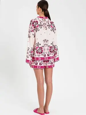 TWINSET Liberty Cotton Kaftan - Fuchsia