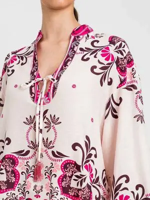 TWINSET Liberty Cotton Kaftan - Fuchsia