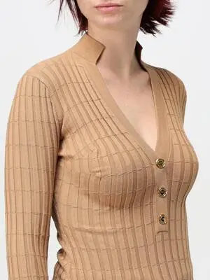 Elisabetta Franchi Ribbed Knit Jumper With Button Detail