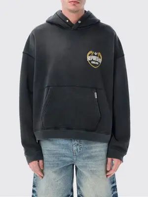 REPRESENT Hoodie With Graphic Detail - Black