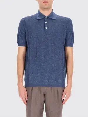 Brunello Cucinelli Cotton Knit Polo Shirt - Blue