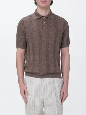 Brunello Cucinelli Cotton Knit Polo Shirt - Brown