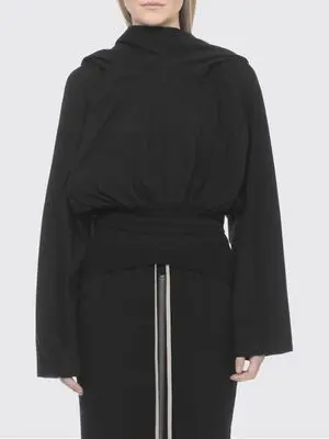 Rick Owens Crop Cotton Sweatshirt - Black