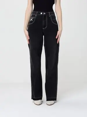 Isabel Marant Étoile Wide Leg Jeans In Cotton Denim - Grey