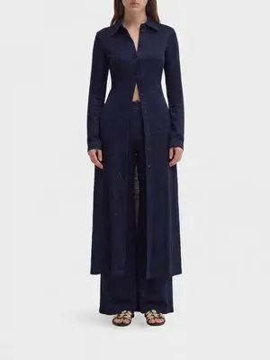 MARGHERITA MACCAPANI Andre Chemisier Viscose Dress - Navy