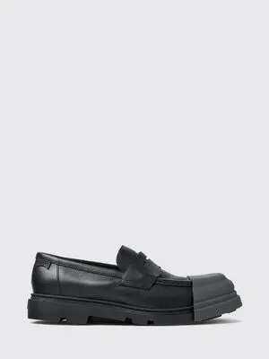 Camper Junction Calfskin Loafers With Serrated Sole - Black