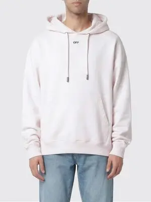 Off-White Cotton Sweatshirt With Arrow Print - Pink