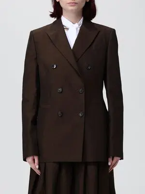 PT TORINO Double-breasted Cotton And Linen Blazer - Brown