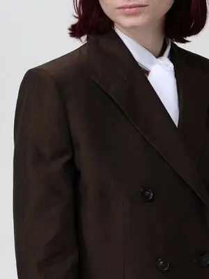 PT TORINO Double-breasted Cotton And Linen Blazer