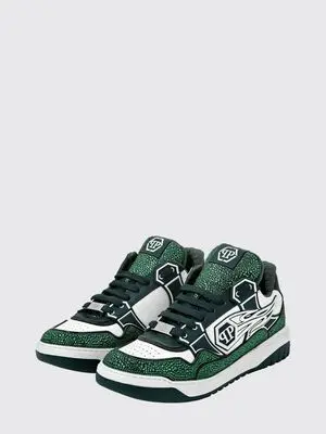 Philipp Plein Leather And Rubber Rhinestone Sneakers - White 2