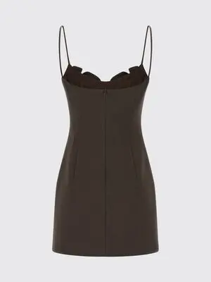 Magda Butrym Flower Applique Virgin Wool Mini Dress