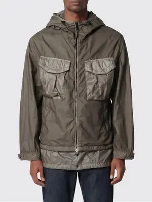C.P. COMPANY Bi-tm Mixed Technical Fabric Hooded Windbreaker - Green
