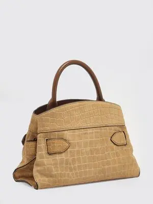 Marc Jacobs The Satchel Crocodile Print Suede Bag