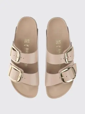 BIRKENSTOCK Arizona Big Buckle Brushed Leather Sandals - Beige