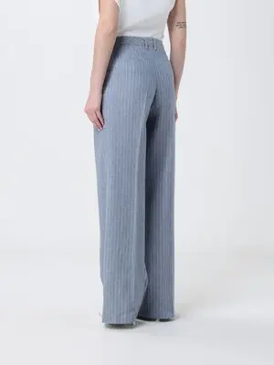 PT TORINO Pinstriped Linen And Cotton Palazzo Trousers