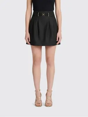 Elisabetta Franchi Polyester Skirt With Webbing - Black