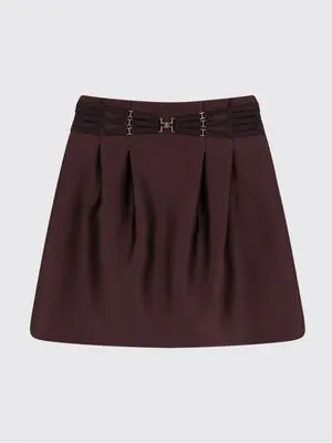 Elisabetta Franchi Polyester Skirt With Webbing - Brown
