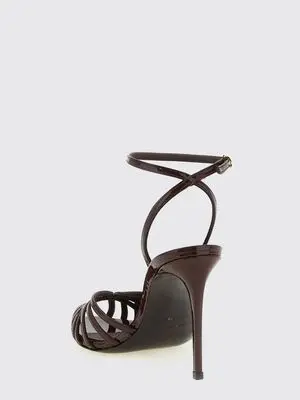 LE SILLA Patent Calfskin Leather Stiletto Sandals - Brown
