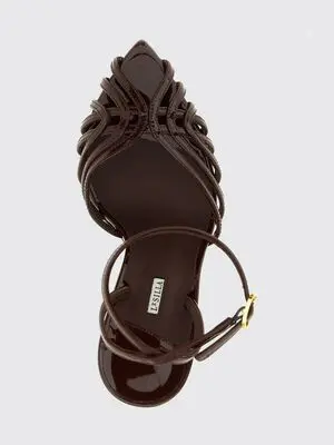 LE SILLA Patent Calfskin Leather Stiletto Sandals - Brown