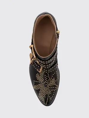 Chloé Ankle Boots With Buckles And Stud Embellishments - Black