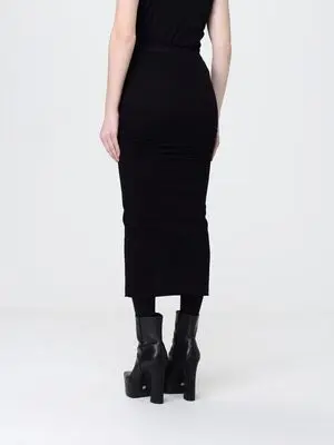 Rick Owens Cotton Midi Skirt With Drawstring