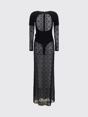 MARINE SERRE Tulle Crescent Moon Logo Long Sleeve Jumpsuit