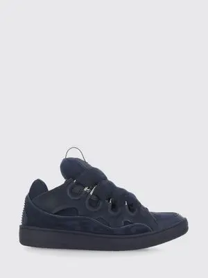 LANVIN Curb Suede And Mesh Sneakers - Blue