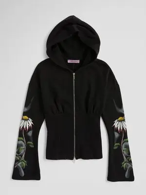 MARGHERITA MACCAPANI Floral Cotton Zip-up Hoodie