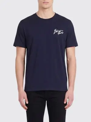 Balmain Cotton T-shirt With Logo - Blue