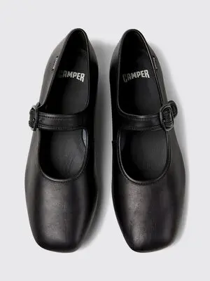 Camper Casi Myra Smooth Leather Mary Jane Flats - Black