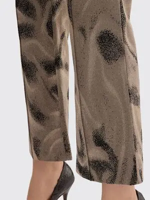MARGHERITA MACCAPANI Printed Cotton Blend Flared Trousers
