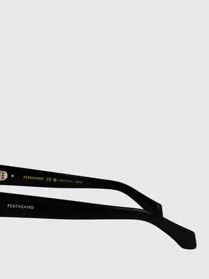 FERRAGAMO Rectangular Acetate Aviator Sunglasses With Logo - Black