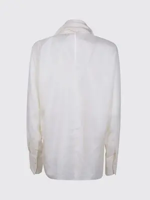 RÓHE Silk Draped Blouse - Cream