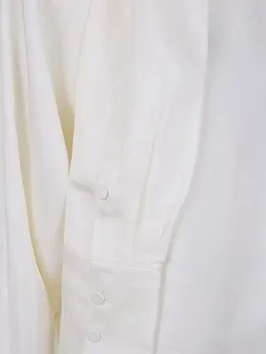 RÓHE Silk Draped Blouse - Cream