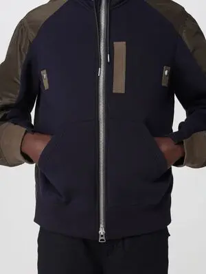 Sacai Cotton Blend Hoodie - Navy