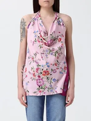 Liu Jo Satin Top With Floral Print - Multicolor